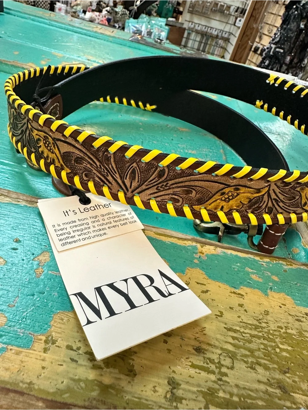 Myra Bag | Bags | Myra Yellow Floral Tooled Leather Bag Strap | Poshmark